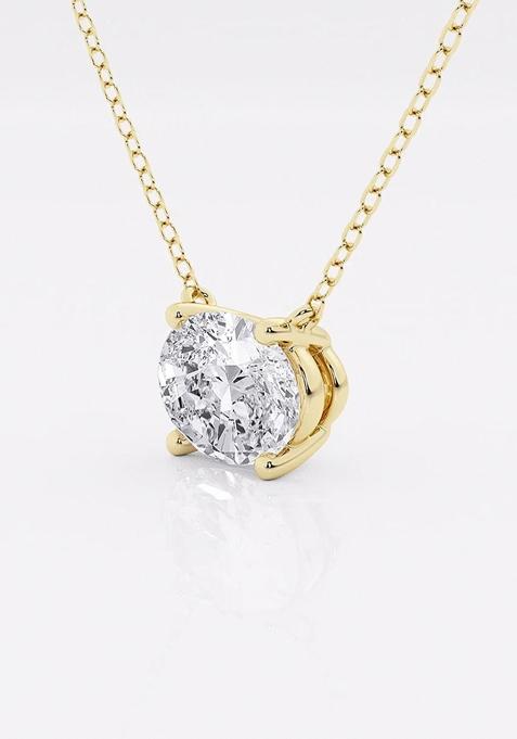 Buy Women 2 Ctw Oval Lab Grown Diamond Solitaire Pendant - LBN00907 - Pendants - Indya