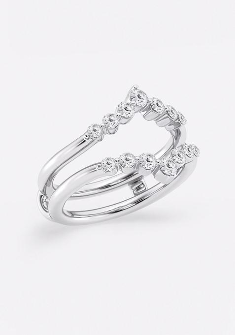 Buy Women 1/2 Ctw Round Lab Grown Diamond Floating Ring Enhancer ...