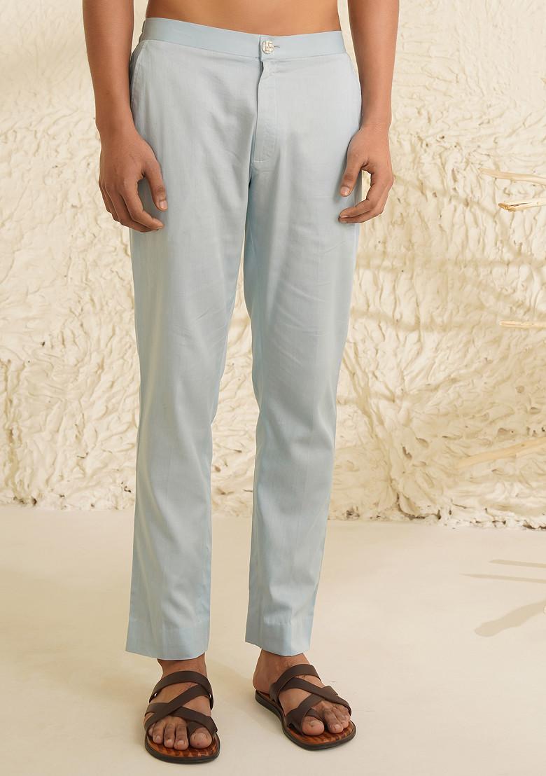 Buy Powder Blue Straight Fit Pants For Men - MBT00023 - SHREYANSH ...