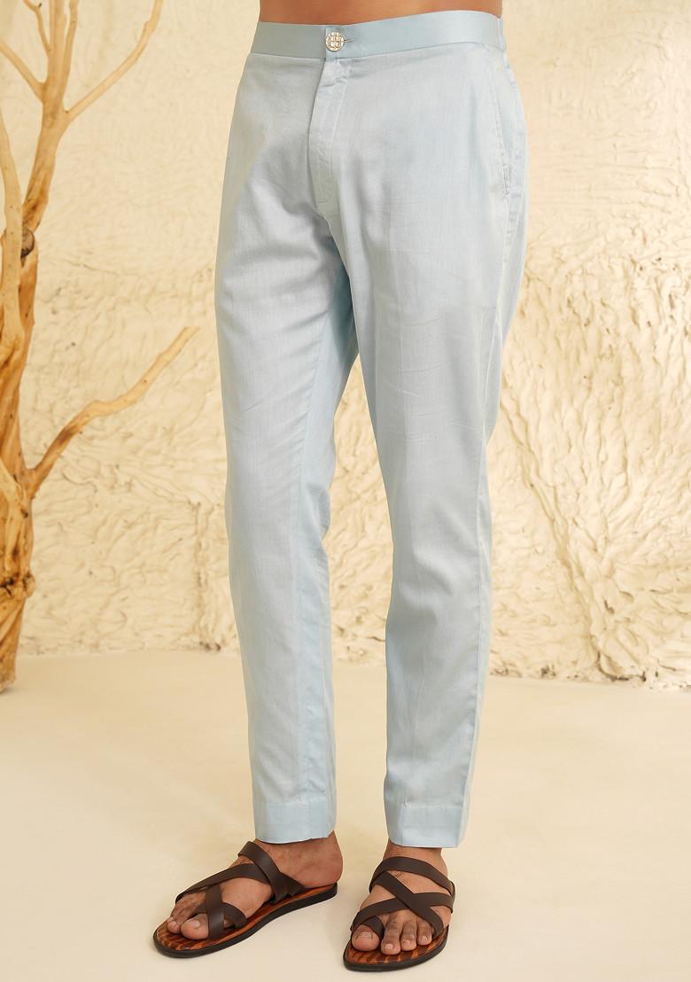 Buy Powder Blue Straight Fit Pants For Men - MBT00023 - SHREYANSH ...