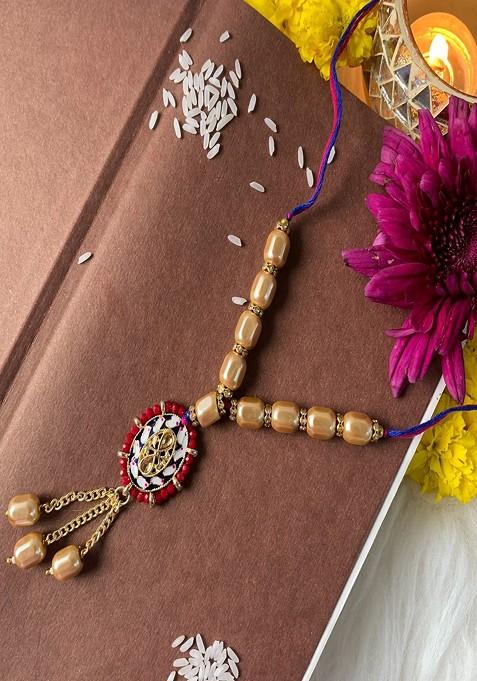 Buy Women Women Pearls Beaded Lumba Hanging Thread Rakhi - MFV07610 ...