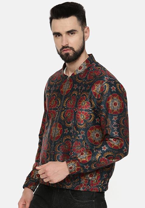 Buy Red And Green Printed Bomber Jacket For Men - MJC00008 - Fits for ...