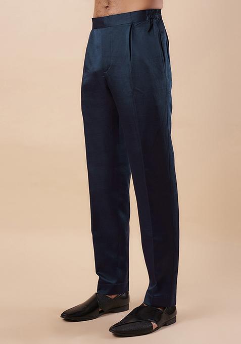 Buy Navy Blue Open Jacket And Kurta Set For Men - MKC00226 - Nero By ...