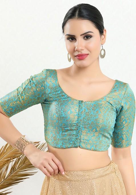 Buy Women Round Neck Padded Saree Blouse - MML00753 - Blouses - Indya