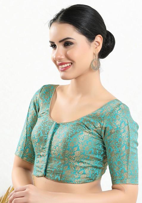 Buy Women Round Neck Padded Saree Blouse - MML00753 - Blouses - Indya