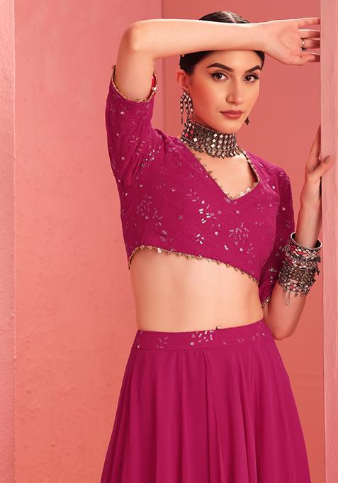 Buy Women Ruby Pink Floral Embroidered Blouse - RMT00011 - Luxury ...