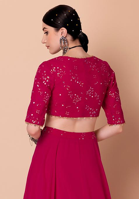 Buy Women Ruby Pink Floral Embroidered Blouse - RMT00011 - Luxury ...