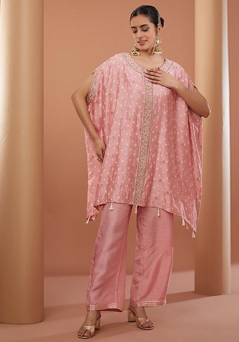 Buy Women Pink Dori Embroidered Chanderi Silk Co-Ord Set - WLF00132 ...