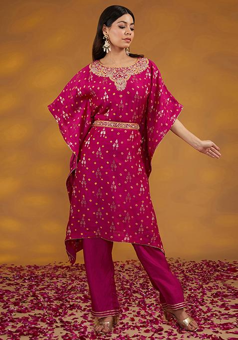 Buy Women Pink Dori Embroidered Silk Sharara Set - WLF00138 - Luxury ...