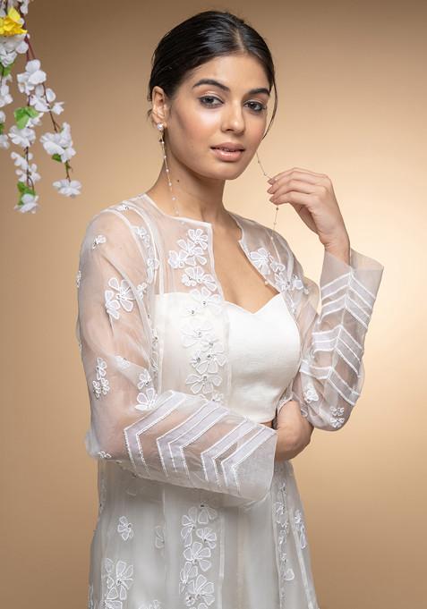 Buy Women Off White Applique Work Jacket Set - WLF00252 - Luxury ...