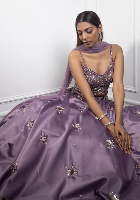 Buy Women Lilac Dream Embroidered Lehenga Set - WLL00062 - Luxury ...