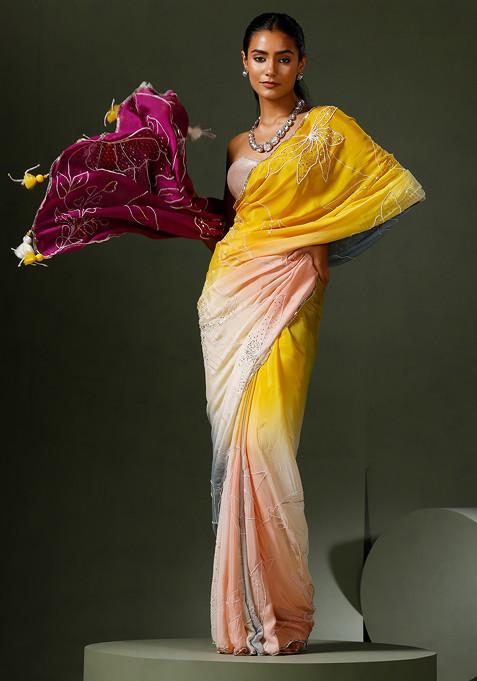 Buy Women Multicolour Tie And Dye Maya Saree - WLS00061 - Luxury ...