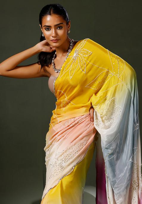 Buy Women Multicolour Tie And Dye Maya Saree - WLS00061 - Luxury ...