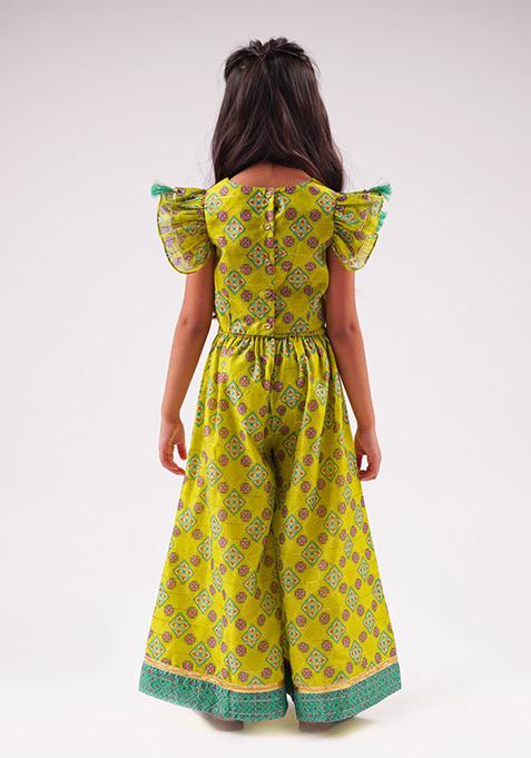 Buy Women Green Digital Print Top With Palazzo (Set Of 2) - XGC00027 ...