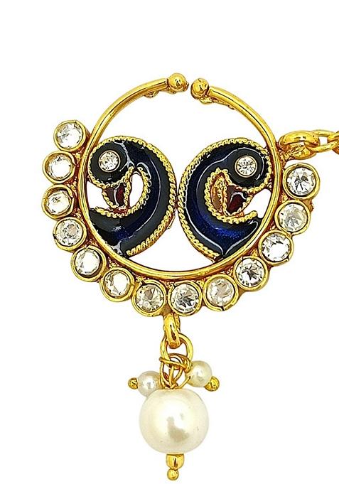 Buy Women Gold Peacock Design Nose Ring - XJA00481 - Fashion Jewellery - Indya