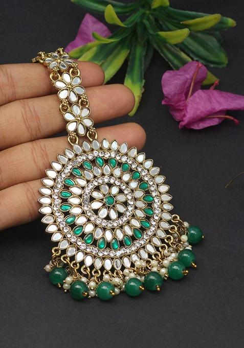 Buy Women Green Mirror And Pearl Maang Tikka - XJA0476 - Fashion ...