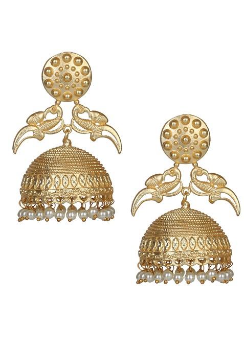 Buy Women Matte Gold Finish Stud Earrings - XJE00091 - Eid Accessories ...