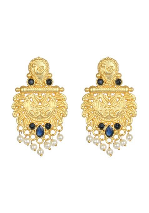 Buy Women Matte Gold Finish Handcrafted Stud Earrings - XJE00118 - Eid ...