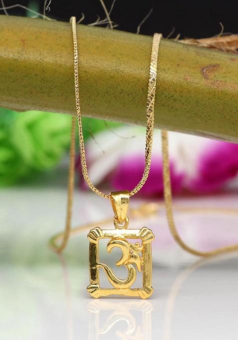 Buy Women Gold Om Temple Locket Necklace - XJN00155 - Temple Jewellery ...