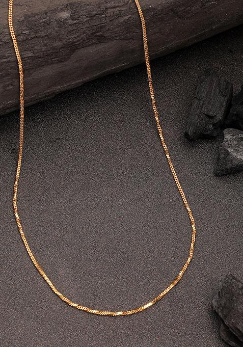 Buy Women Gold Set Of 3 Gold Plated Minimal Chain - XJN01201 - New ...