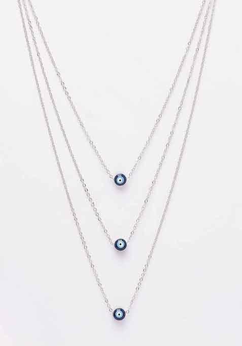 Buy Women Silver Plated Evil Eye Layered Chain - XJN01225 - Shop by ...