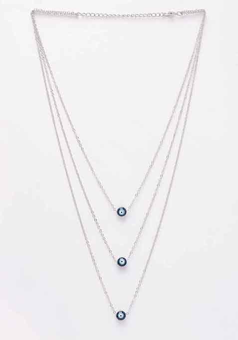 Buy Women Silver Plated Evil Eye Layered Chain - XJN01225 - Shop by ...