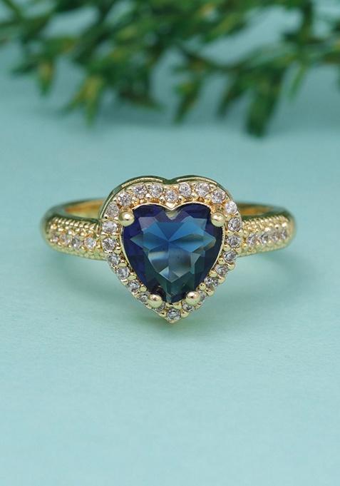 Buy Women Blue American Diamond Ring - XJR00039 - American Diamond - Indya
