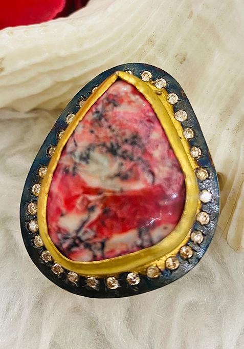 Buy Women Gold Pink Shaded Elegant Handcrafted Ring - XJR00647 - New ...