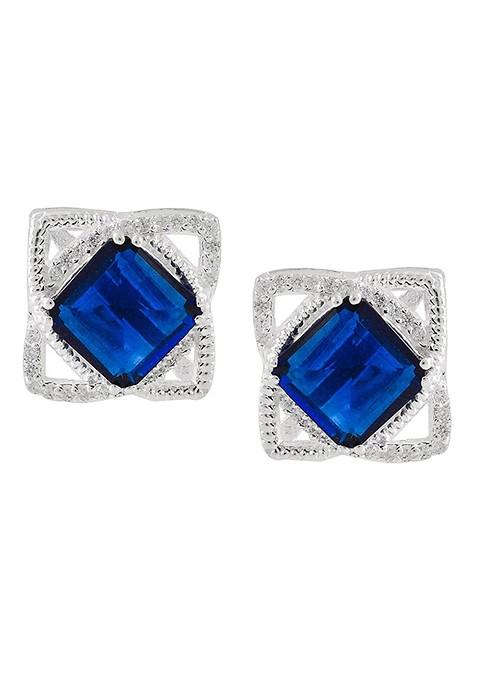 Buy Women Blue Rhodium Plated Necklace Set - XJS02420 - Fashion Jewelry ...