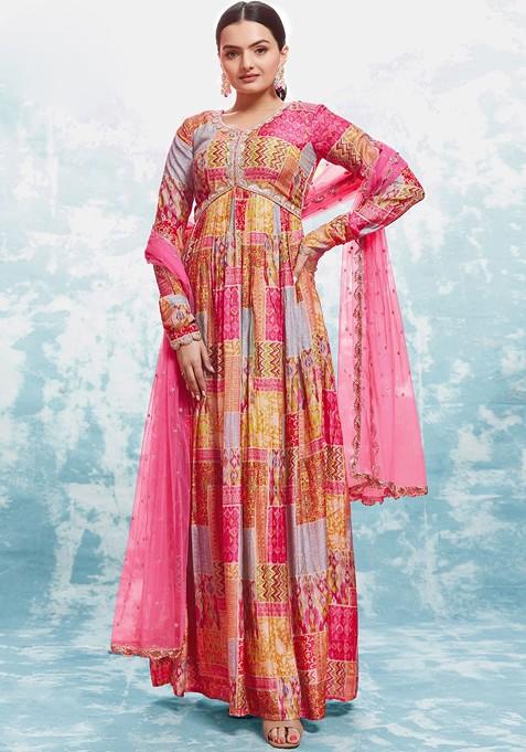 Buy Women Coral Printed Poly Blend Salwar Kameez - XKS29282 - Fits for ...