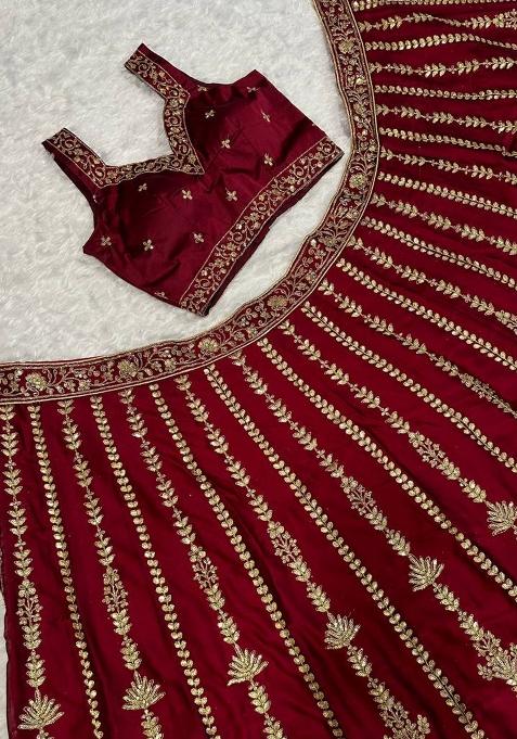 Buy Women Red Sequin Work Silk Lehenga Set - XLH58237 - New Arrivals ...