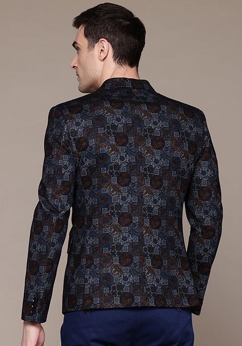 Buy Blue Solid Polyester Blazer For Men - XMS11533 - Yoseba - Indya