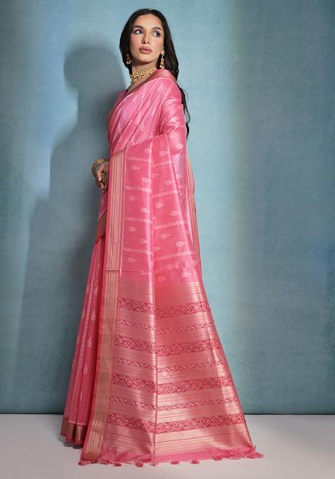 Buy Women Gajri Zari Woven Work Raw Silk Saree Set - XSR01207 - Silk ...