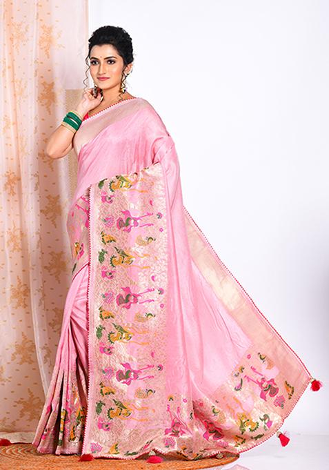 Buy Women Rust Pure Russian Silk Saree Set - XSR03036 - Wedding Edit ...