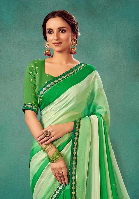 Buy Women Olive Green Solid Saree Set - XSR05551 - Plus Size Saree - Indya