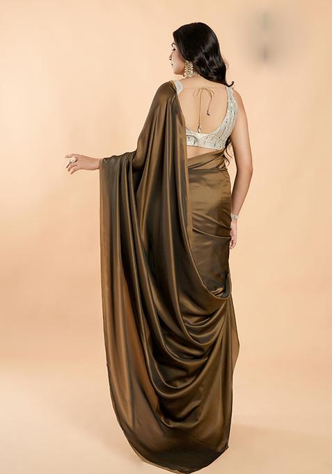 Buy Women Golden Solid Burfi Silk Saree Set - XSR26431 - Silk Sarees ...