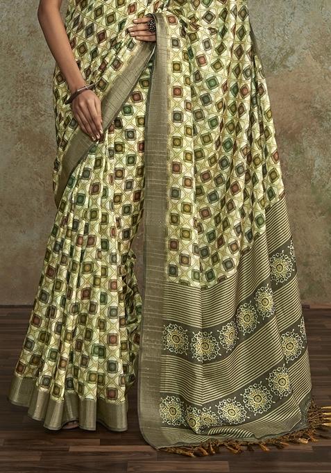 Buy Women Multicolour Digital Print Silk Sarees - XSR32912 - Sarees - Indya