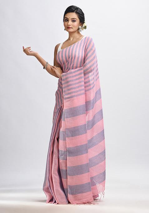 Buy Women Green Solid Linen Saree Set - XSR46900 - Plus Size Saree - Indya