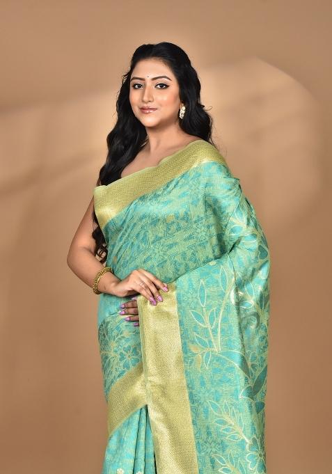 Buy Women Green Handloom Sami Silk Saree Set - XSR73463 - Traditional ...