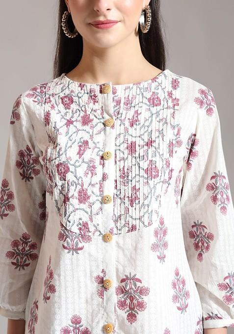 Buy Women White Printed Cotton Top - XTN00792 - Indya Tops & Blouses ...