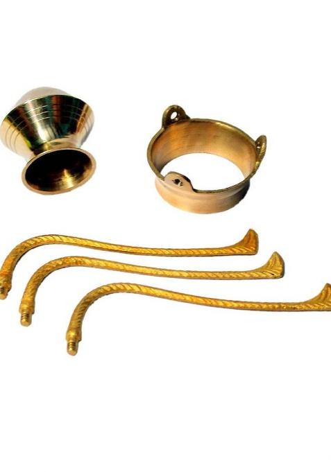 Buy Women Sbbco Brass Stand Tripai Loti Plate Thali Lota Kalash For ...