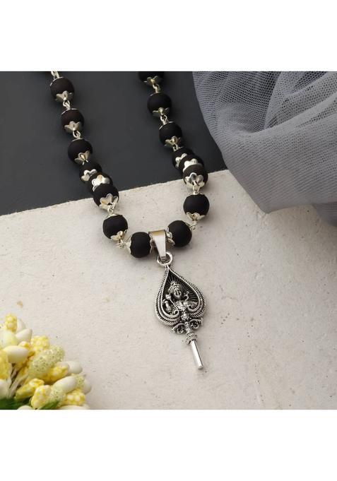 Buy Women Murugan Vel-Astra Karungali Mala Silver Plated Brass Chain ...