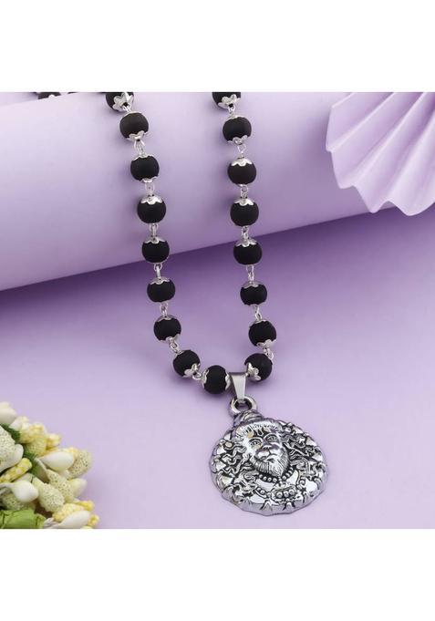 Buy Women Hanuman Karungali Mala Silver Plated Brass Chain Set ...