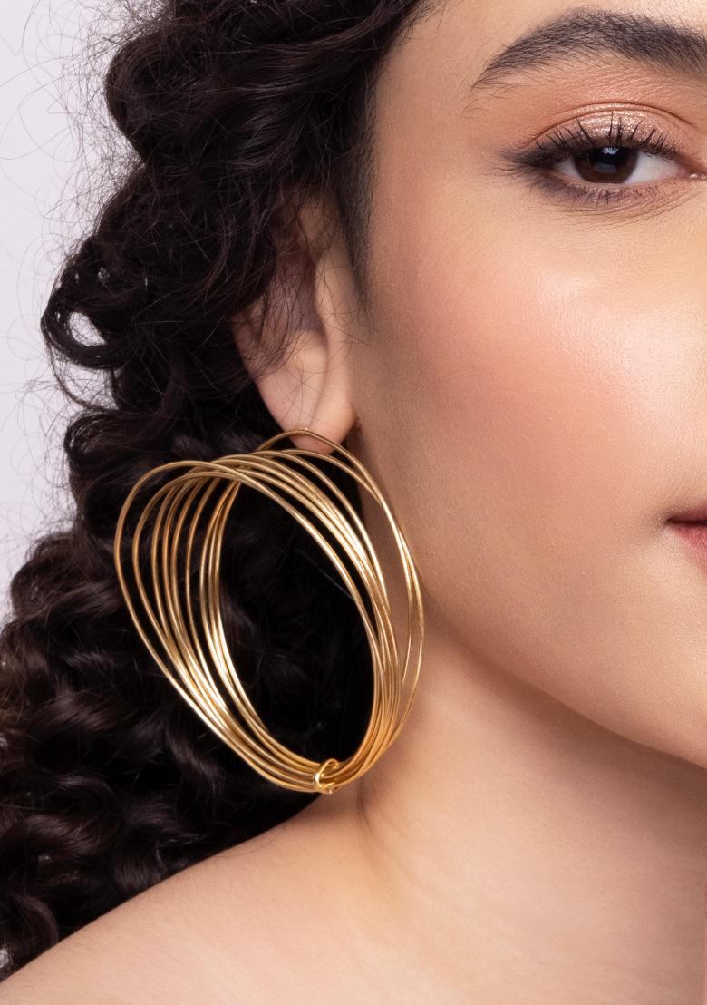 Buy Women Gold Multi Hoop Earrings - ZEA00708 - Fashion Jewelry - Indya