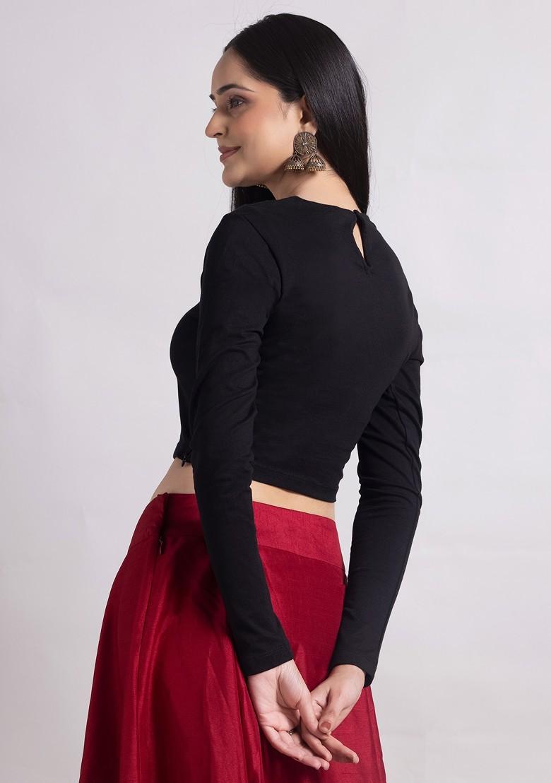Buy Women Black Full Sleeve Blouse - ITP01353 - RTW - Indya