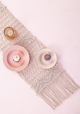 Buy Women Off White Macrame Table Runner - ERN00005 - Table Runners - Indya