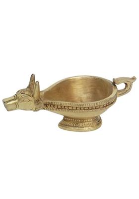 Buy Women Brass Table Decor Nandi Oil Lamp Deepak - HPI00390 - Ritual ...
