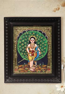 Buy Women Baal Karttikeya Tanjore Painting - HPT00795 - Tanjore ...