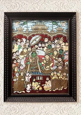 Buy Women Rama Darbar Tanjore Painting - HPT00831 - Tanjore (Thanjavur ...