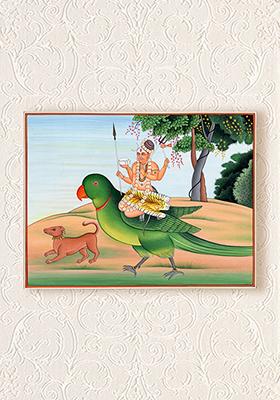 Buy Women Lord Bhairav Seated On A Parrot The Fusion Of Fearlessness ...